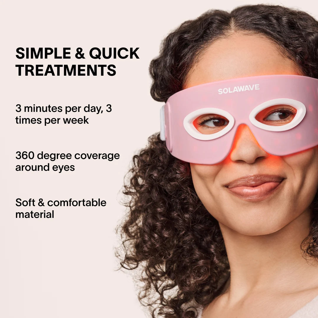 FDA Cleared Red Light Therapy Eye Mask with Infrared | Solawave Pro